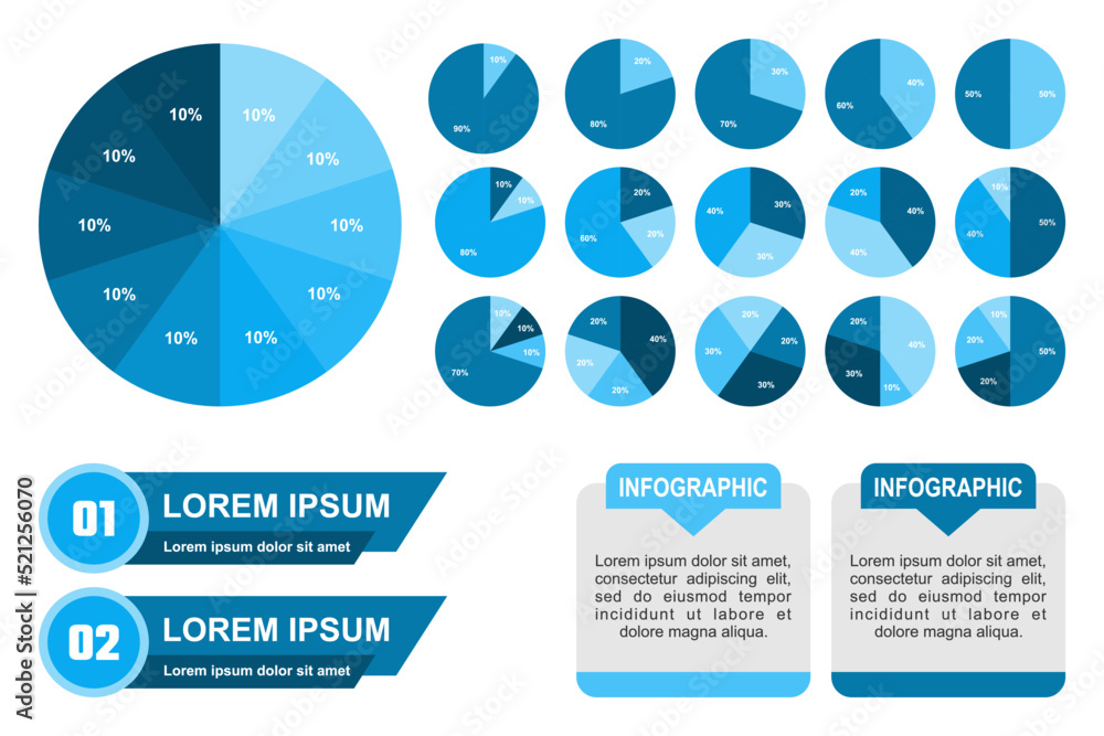 Set of elements chart for infographics graphs diagrams chart business ...