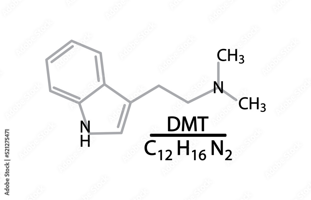 Image vectorielle Stock illustration of biochemistry and chemistry, Dimethyltryptamine (DMT ...