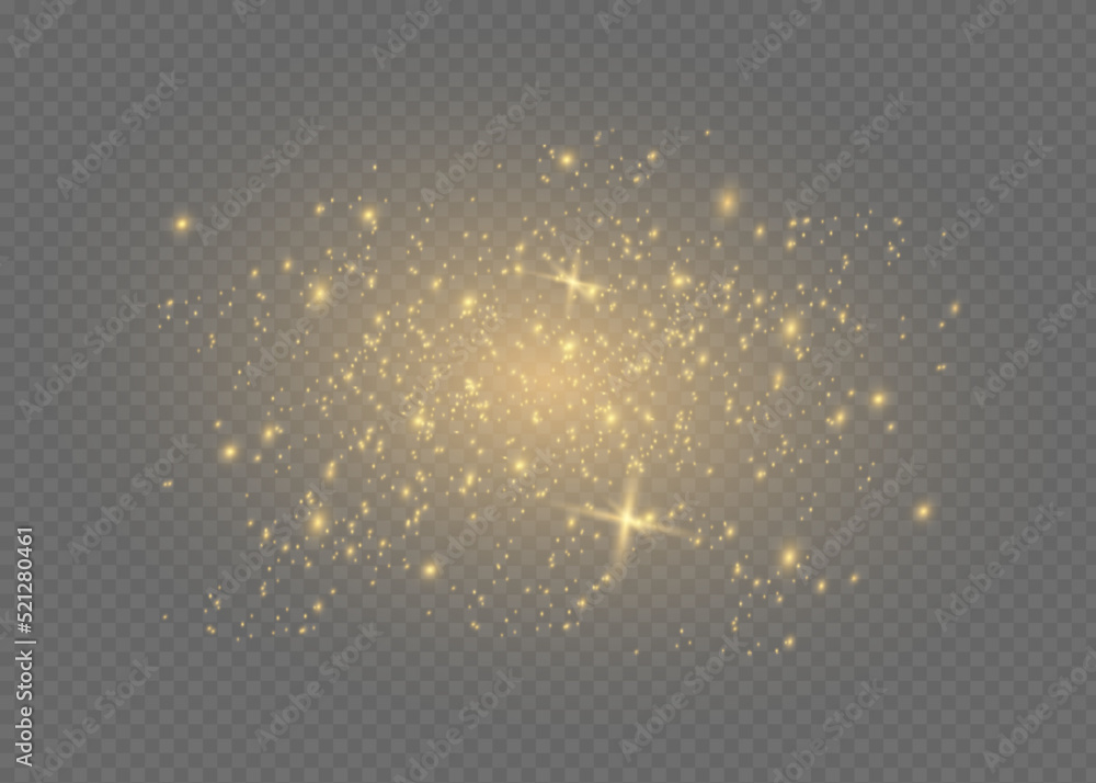 Yellow sparks glitter special light effect. Vector sparkles on ...