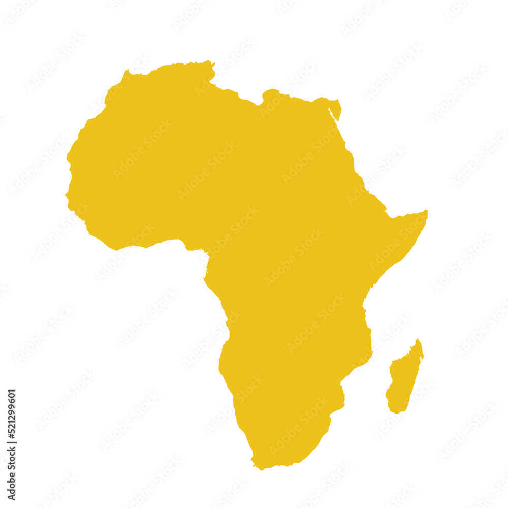Map of Africa, sign silhouette. World Map Globe. Vector isolated color ...