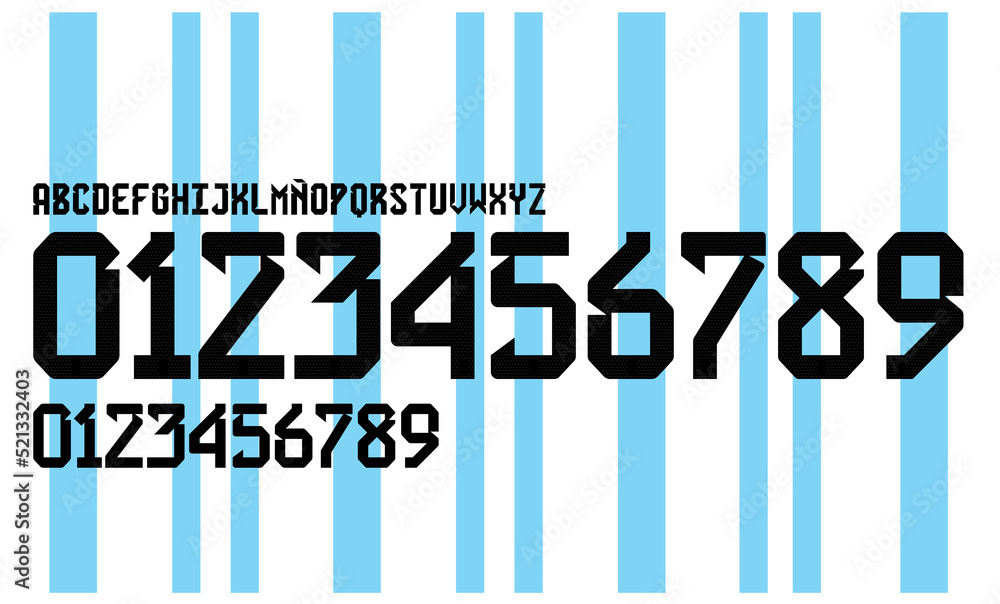 font vector team 2022 kit sport style font. football style font with ...