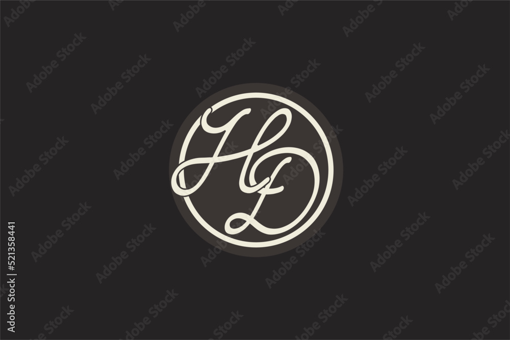 Initial letter HD monogram logo with simple and creative cirle line design ideas Stock Vector ...