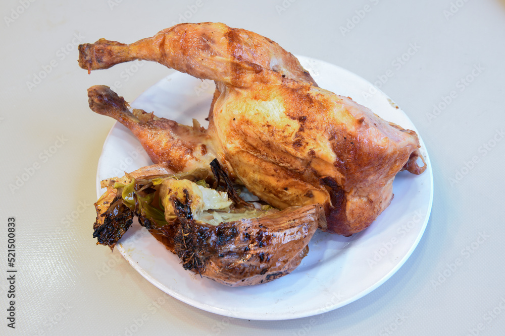 Chicken wings barbeque in a dish with BBQ grill sauce . Izgara tavuk ...