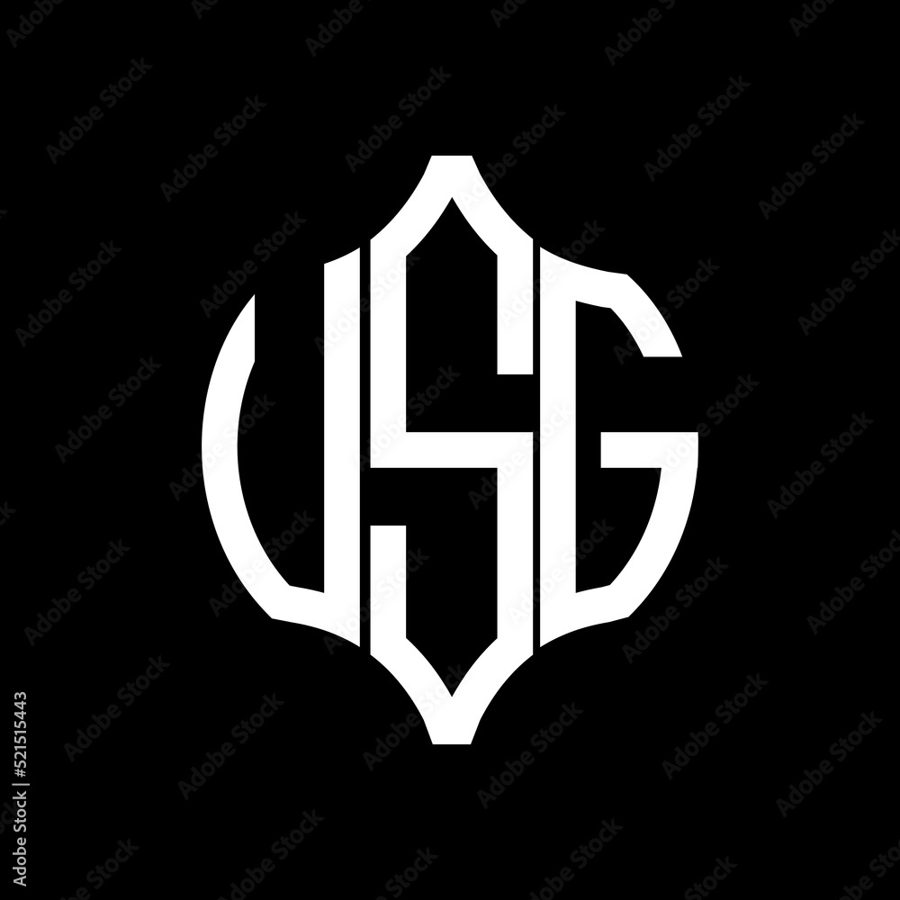 VSG letter logo. VSG best black background vector image. VSG Monogram ...