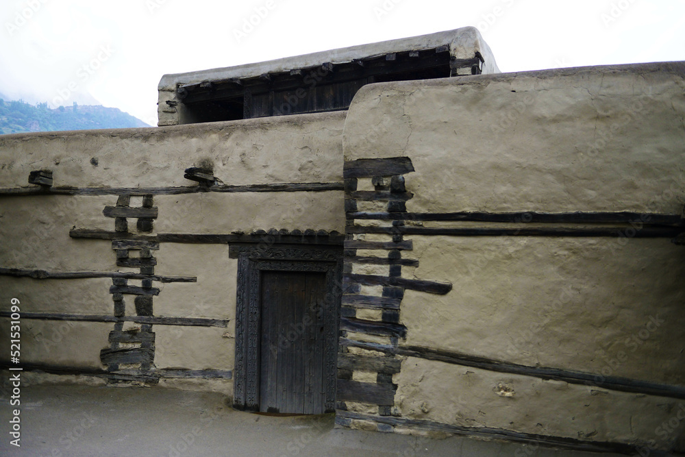 Ancient and wooden architecture of Hunza's famous Baltit Fort, located ...