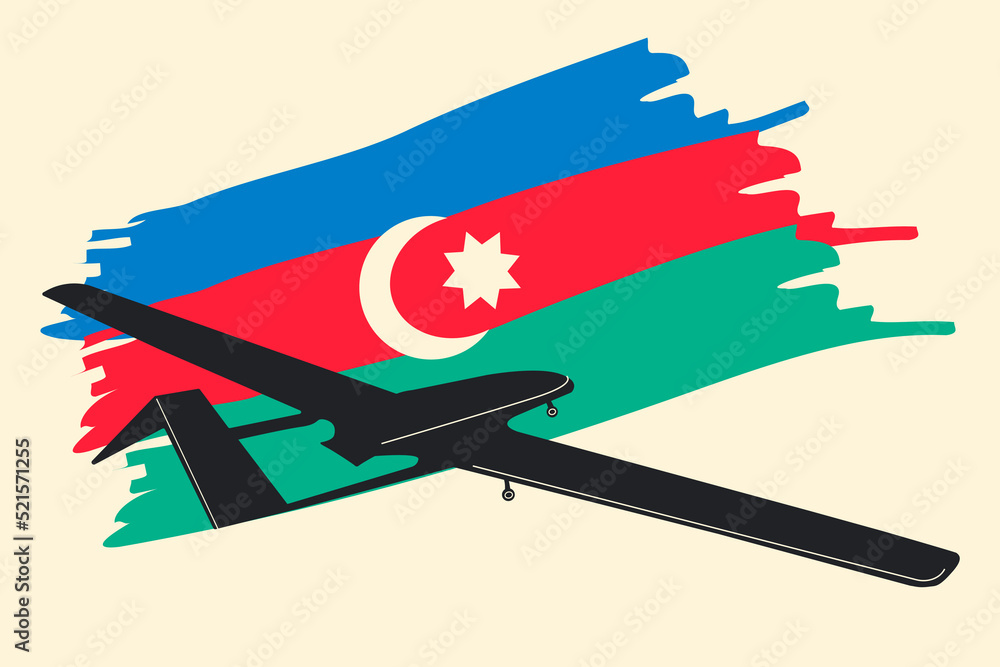 Unmanned aerial vehicle Bayraktar TB2 SIHA silhouette vector on a ...