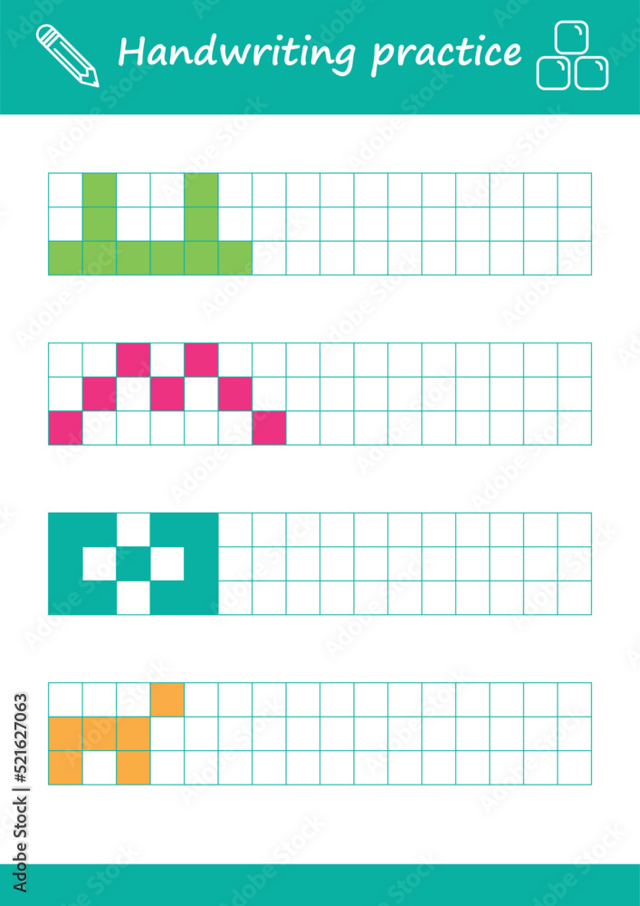 Stock-Vektorgrafik „Copy the symmetrical pattern cell by cell. Drawing ...