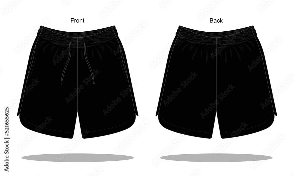 Blank black shorts pants gym, running has an inner lining fabric ...