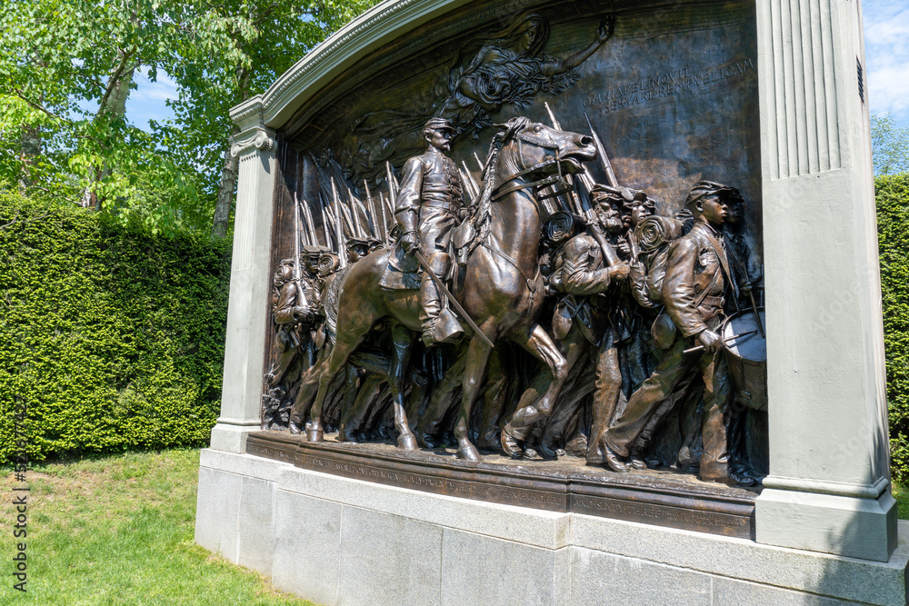 Shaw Memorial in Saint Gaudens National Historical Park in Cornish, New ...