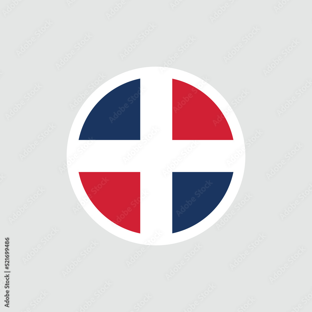 Flag of the Dominican Republic. Dominican red and blue flag with a ...