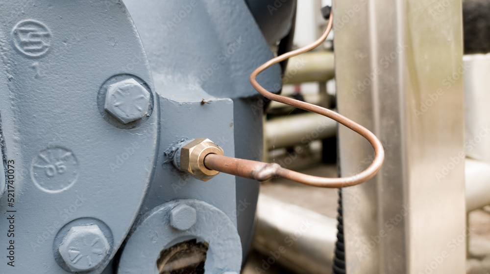 port for pipe line pressure measurement in chiller compressore. Stock ...