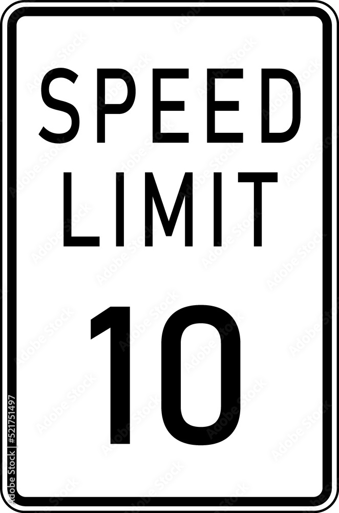 state speed limit 5 sign - safety sign on highways and parking areas ...
