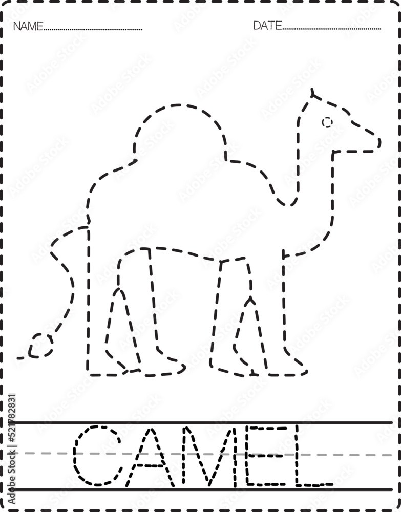 Animal Tracing Book with Example. Preschool worksheet for practicing ...