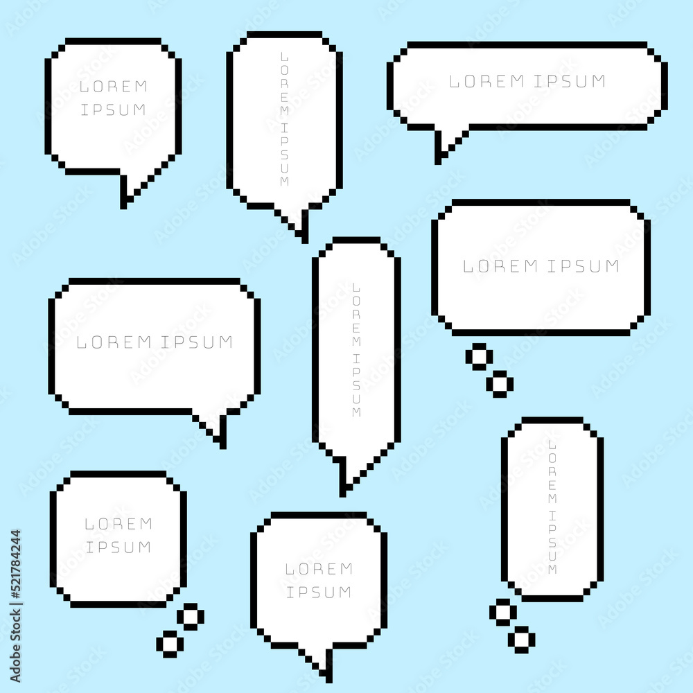 Image vectorielle Stock collection set of kawaii retro 8 bit pixel ...