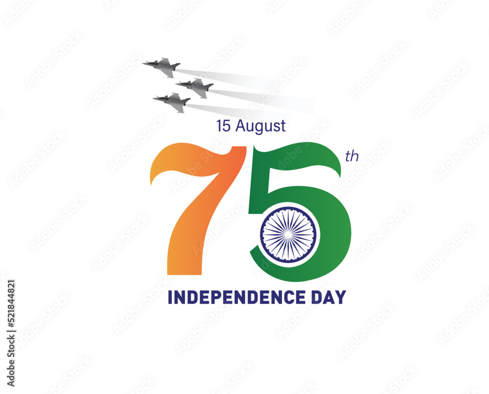 75th year Happy independence day of India Vector Template Illustration ...