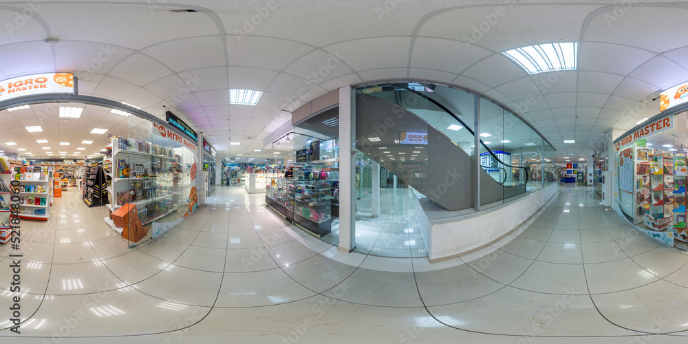 360 seamless hdri panorama of the board game store, board games in ...