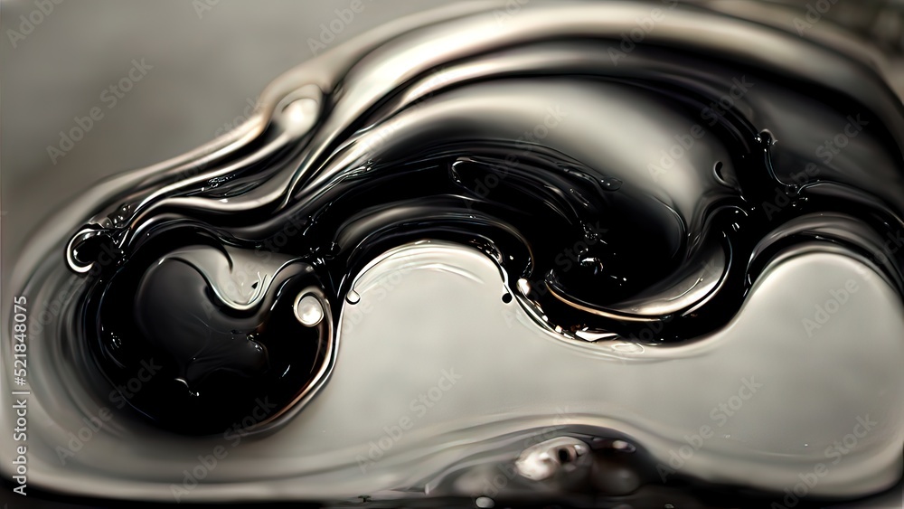 Black oil texture. Black paint 4k background, abstract black liquid ...