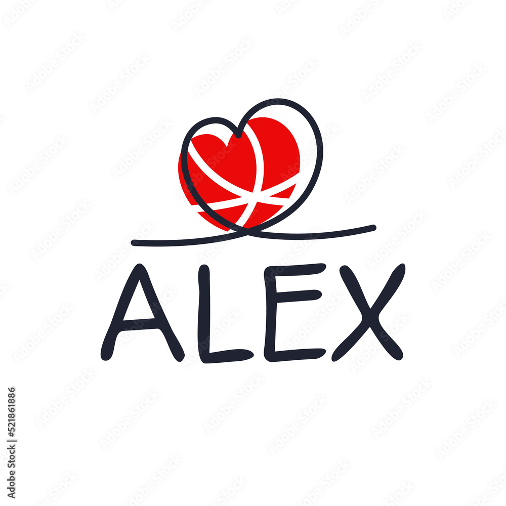 (Alex) Calligraphy name, Vector illustration. Stock Vector | Adobe Stock