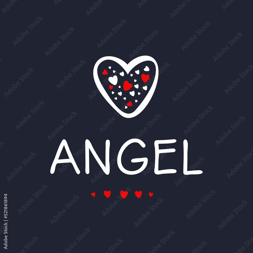 (Angel) Calligraphy name, Vector illustration. Stock Vector | Adobe Stock