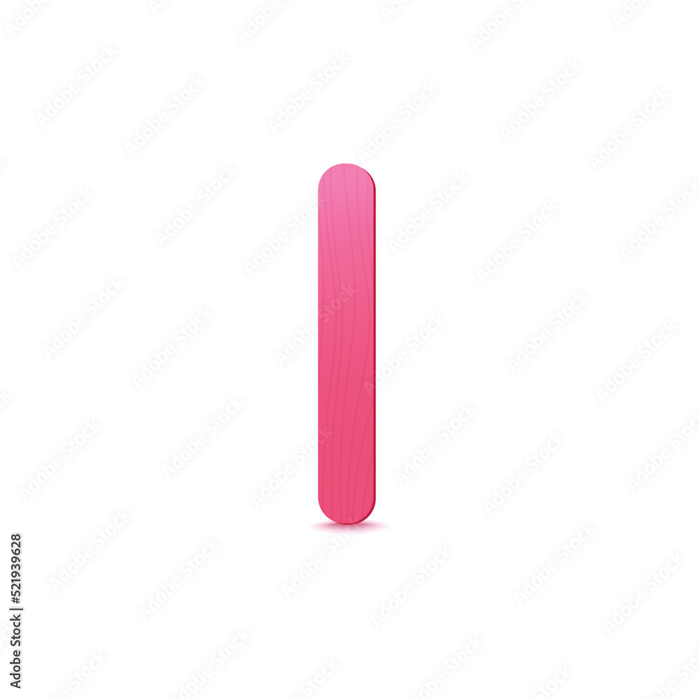 Popsicle stick in realistic vector illustration isolated on white ...
