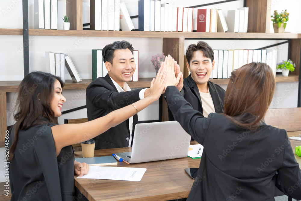 Teamwork friendship group brainstorming togetherness. Business people ...