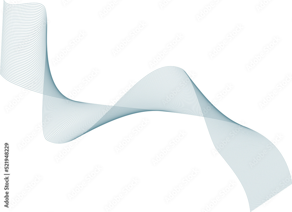 Blue wavy lines, stripes. Isolated png illustration, transparent ...