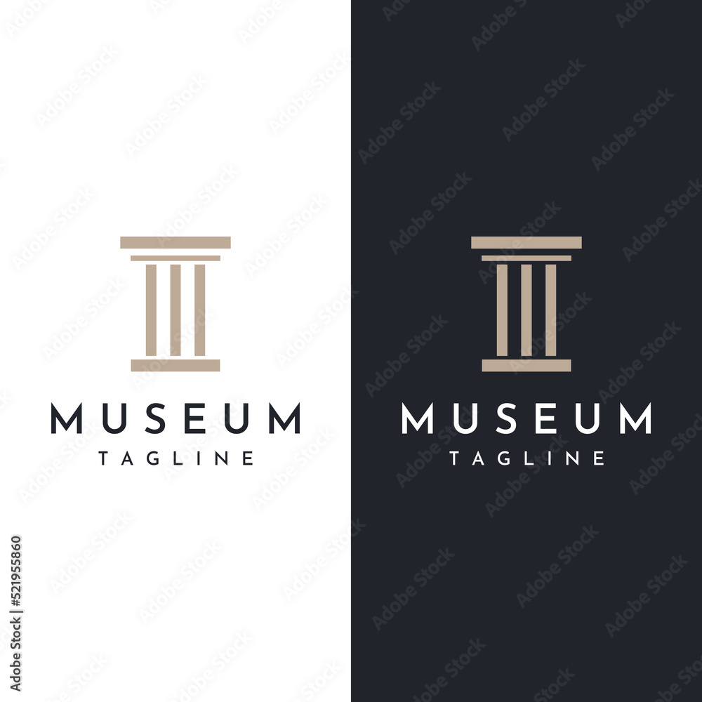 Museums, museum columns, museum lines, museum pillar logos. Museums ...