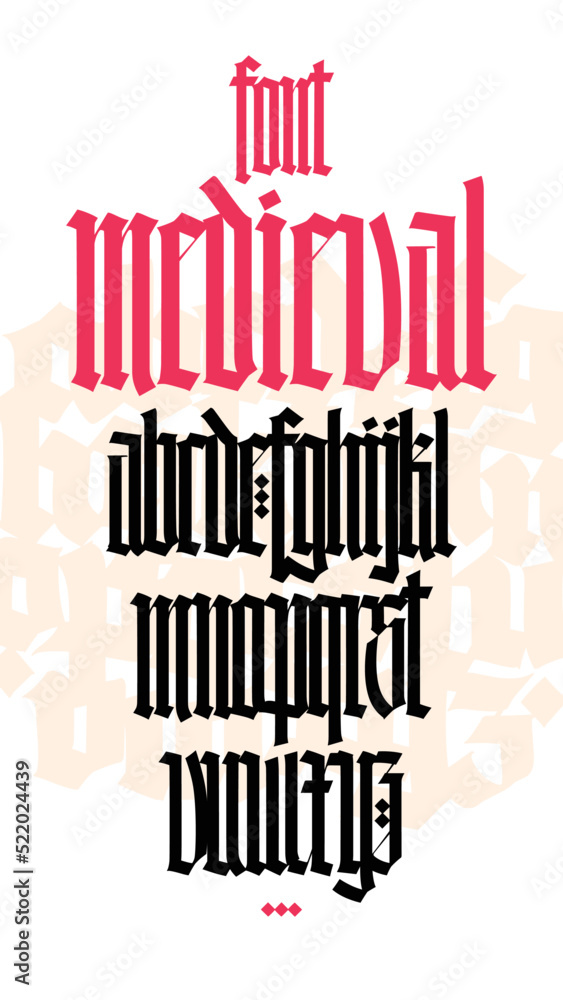 Vector de Stock Gothic font from Latin letters. Vector. English ...