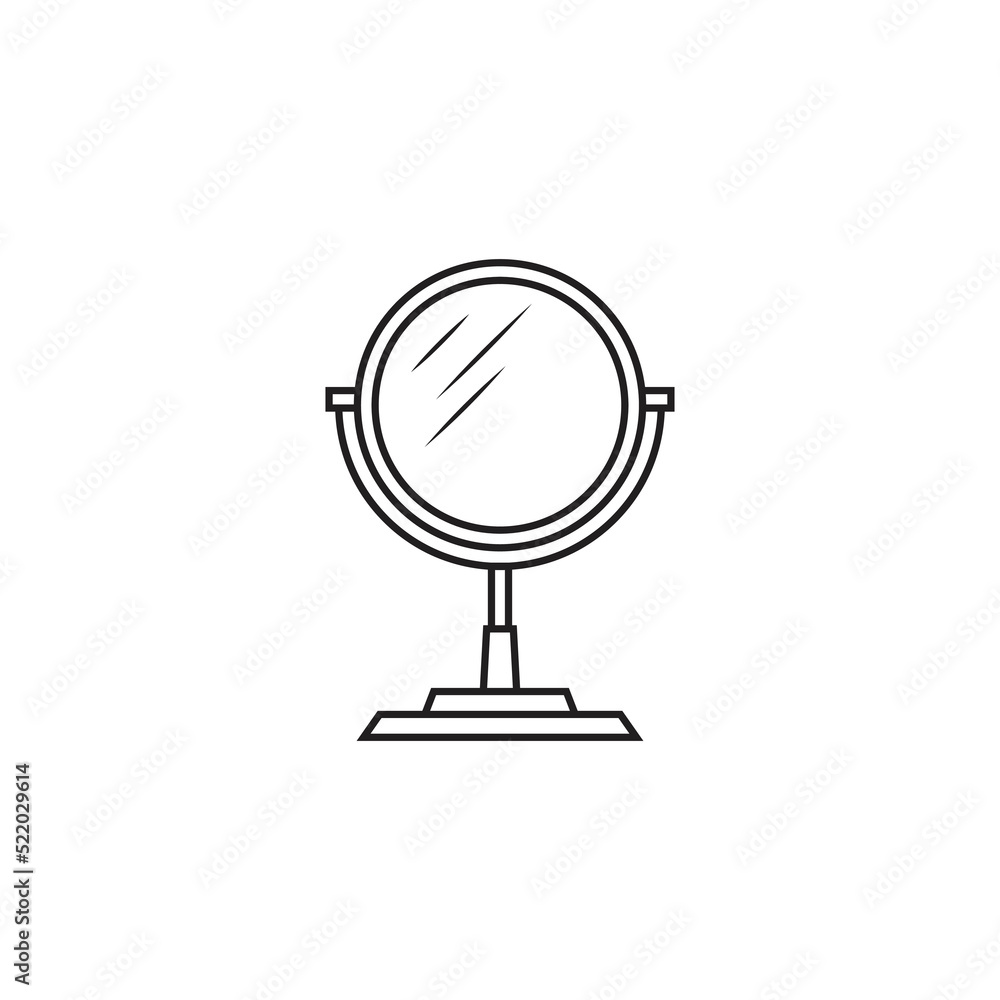 Round, circular mirror drawing. Vector Stock Vector | Adobe Stock