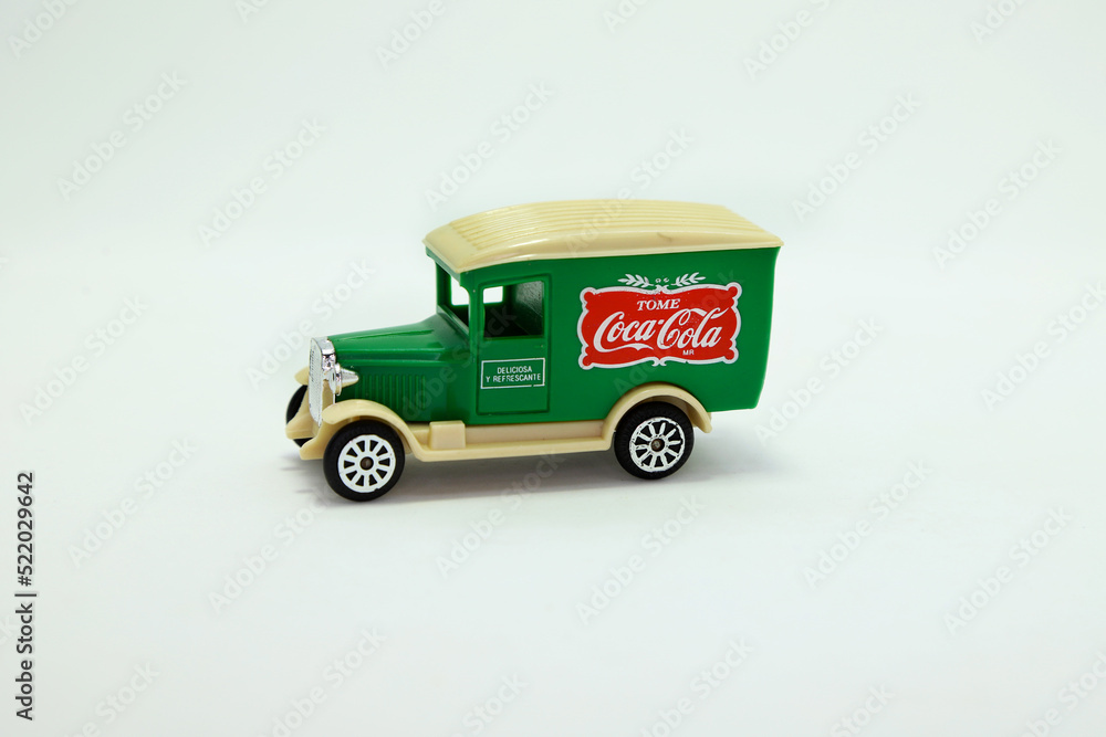 Old Coca Cola collectible green truck. Coke drink. Toys for children ...