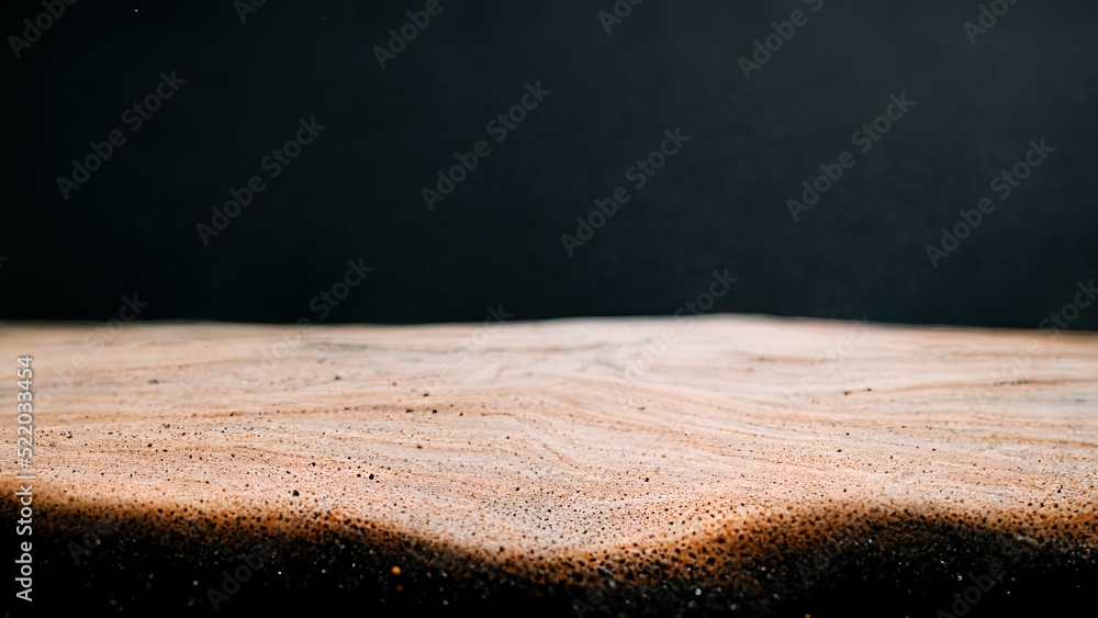 Black textured surface with light beam, reflection. Abstract high ...