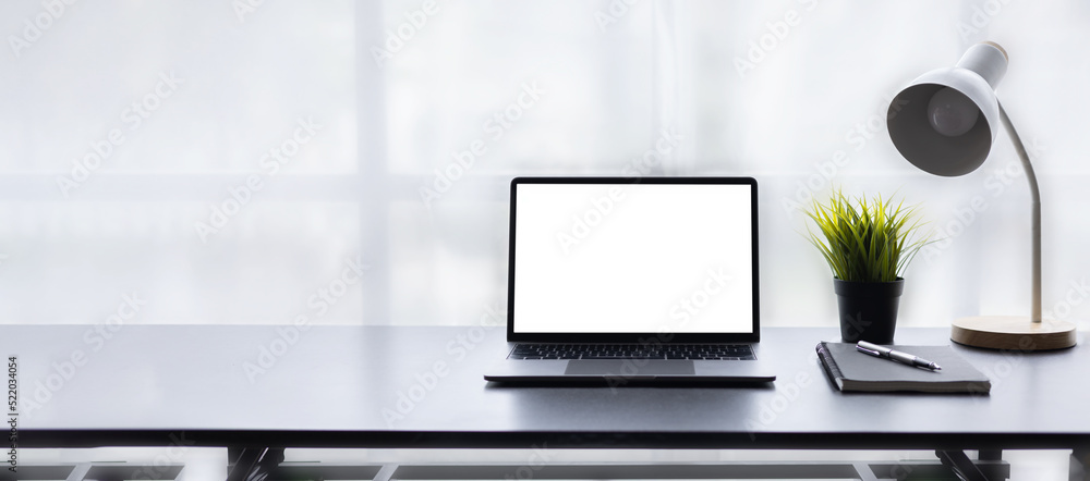 Laptop screen, Laptop Computer, notebook copy space, and eyeglasses ...