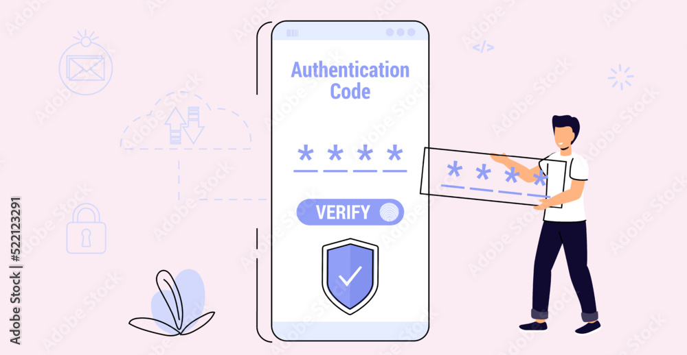 Otp Authentication Secure Verification One Time Password For Secure Transaction On Digital