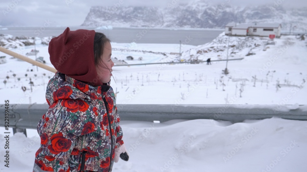 Growing up in Arctic Greenland sea ice: indigenous child, Inuit girl ...