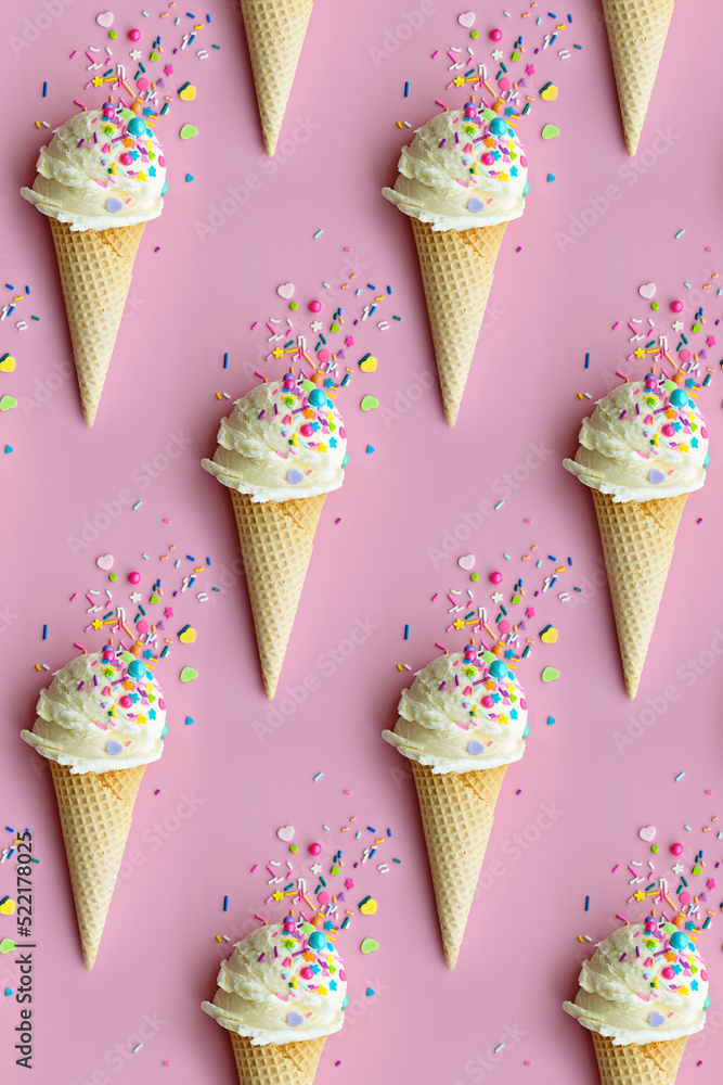 Ice cream cone repeating pattern Stock Photo | Adobe Stock