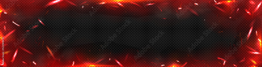 Background with red fire sparks, overlay effect, frame with burning ...