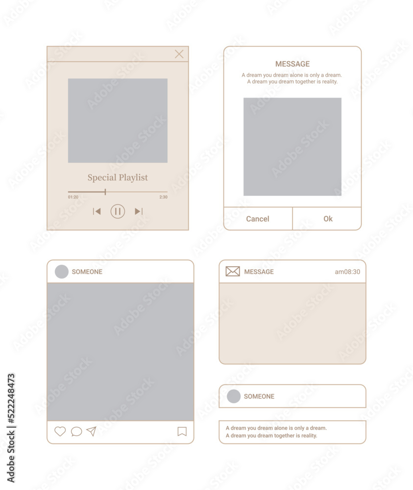 Mobile, internet, web, app social media frame design template ...