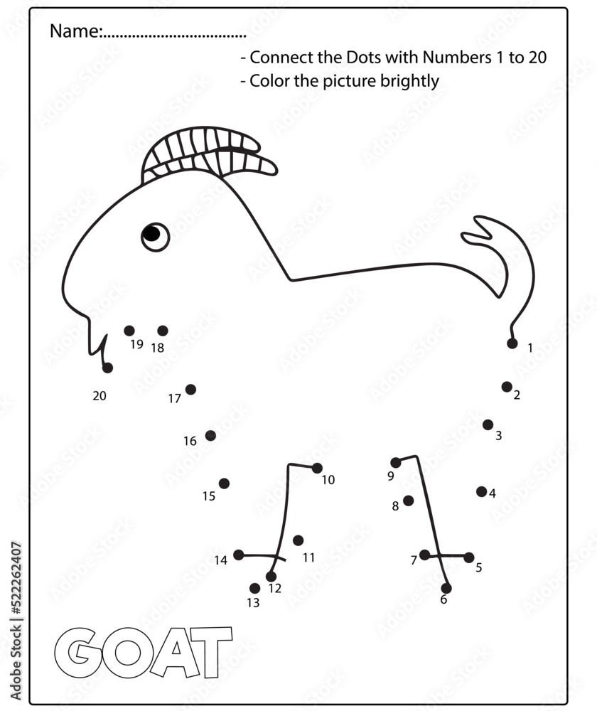 Educational game for kids. Dot to dot game for children. Farm animals ...