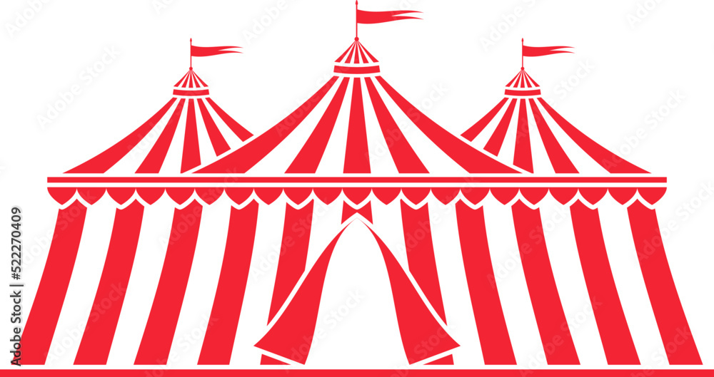 Circus tent icon. Carnival, festival, fair marquee logo. Funfair symbol ...