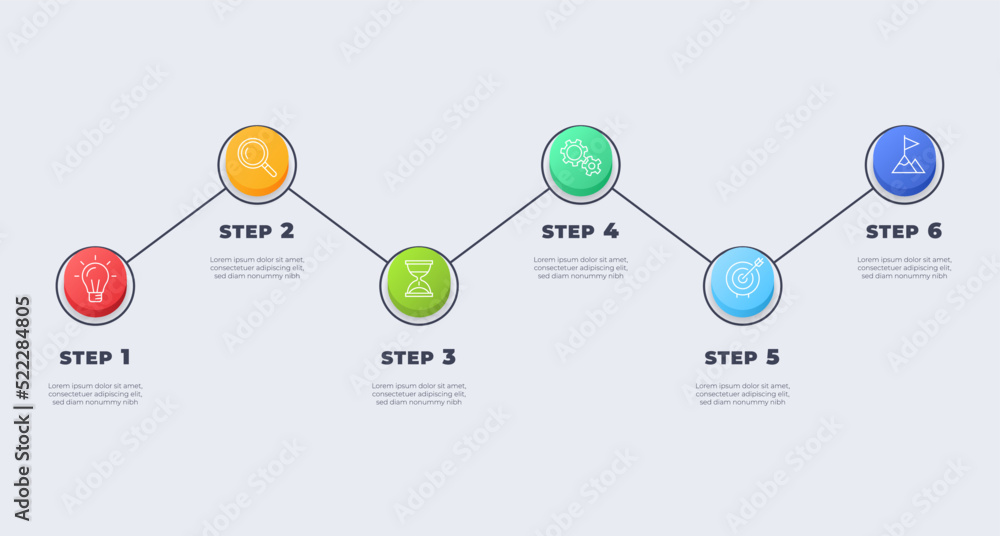 Timeline with execution points. Workflow infographics. Vector ...