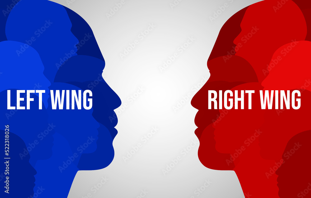 Left Wing Vs Right Wing Political Concept Background with Red and Blue ...