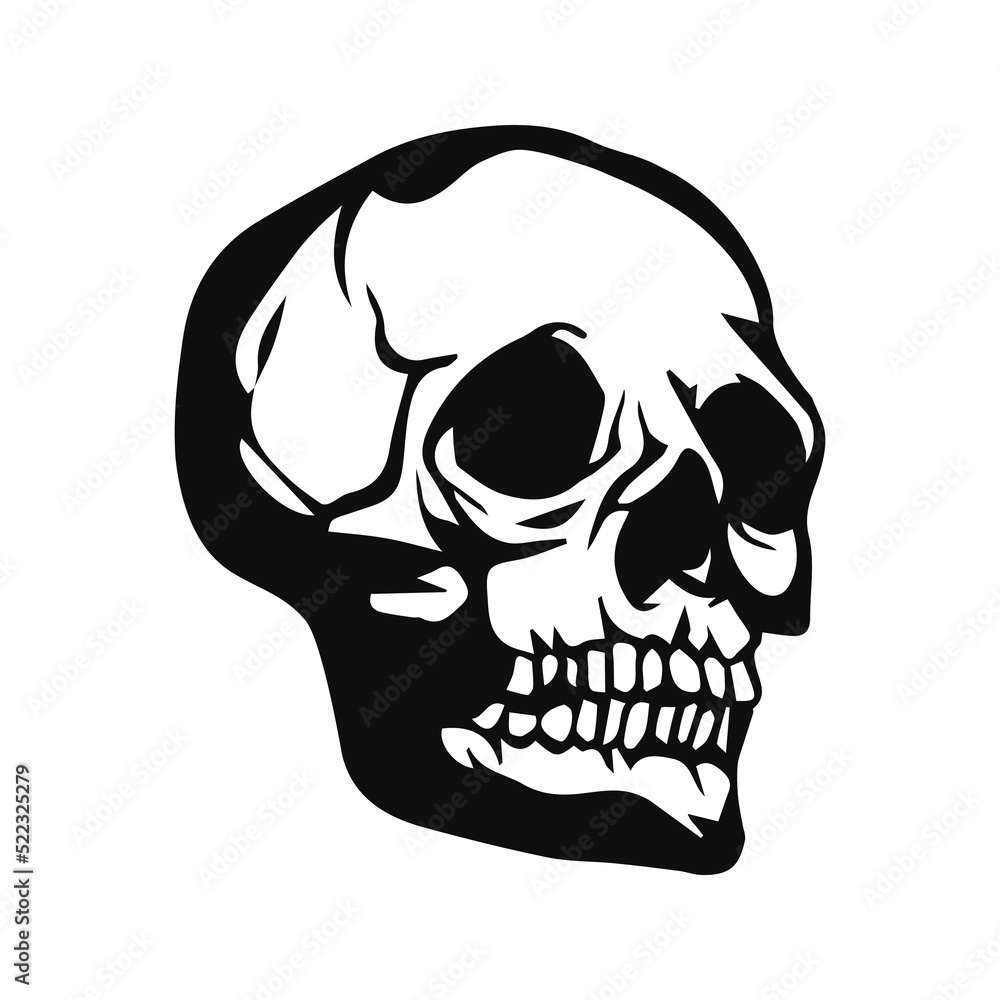 vector illustration of skull silhouette Stock Vector | Adobe Stock