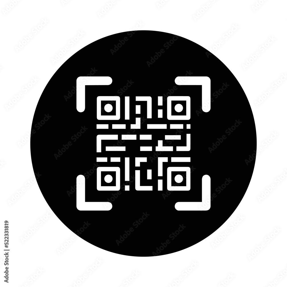 Scanner, barcode, qr code icon. Black vector sketch. Stock Vector ...