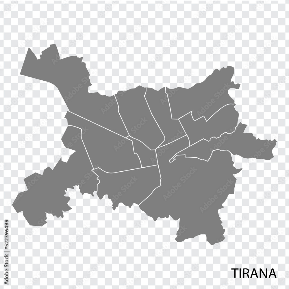 Stock-Vektorgrafik „High Quality map of Tirana is a capital of Albania ...