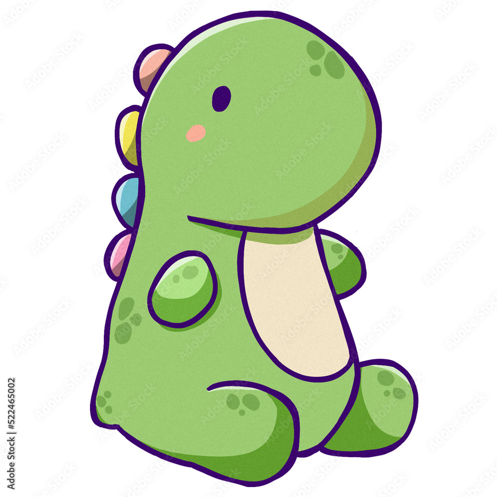 dinosaur trex t-rex baby cute kawaii illustration cartoon drawing Stock ...