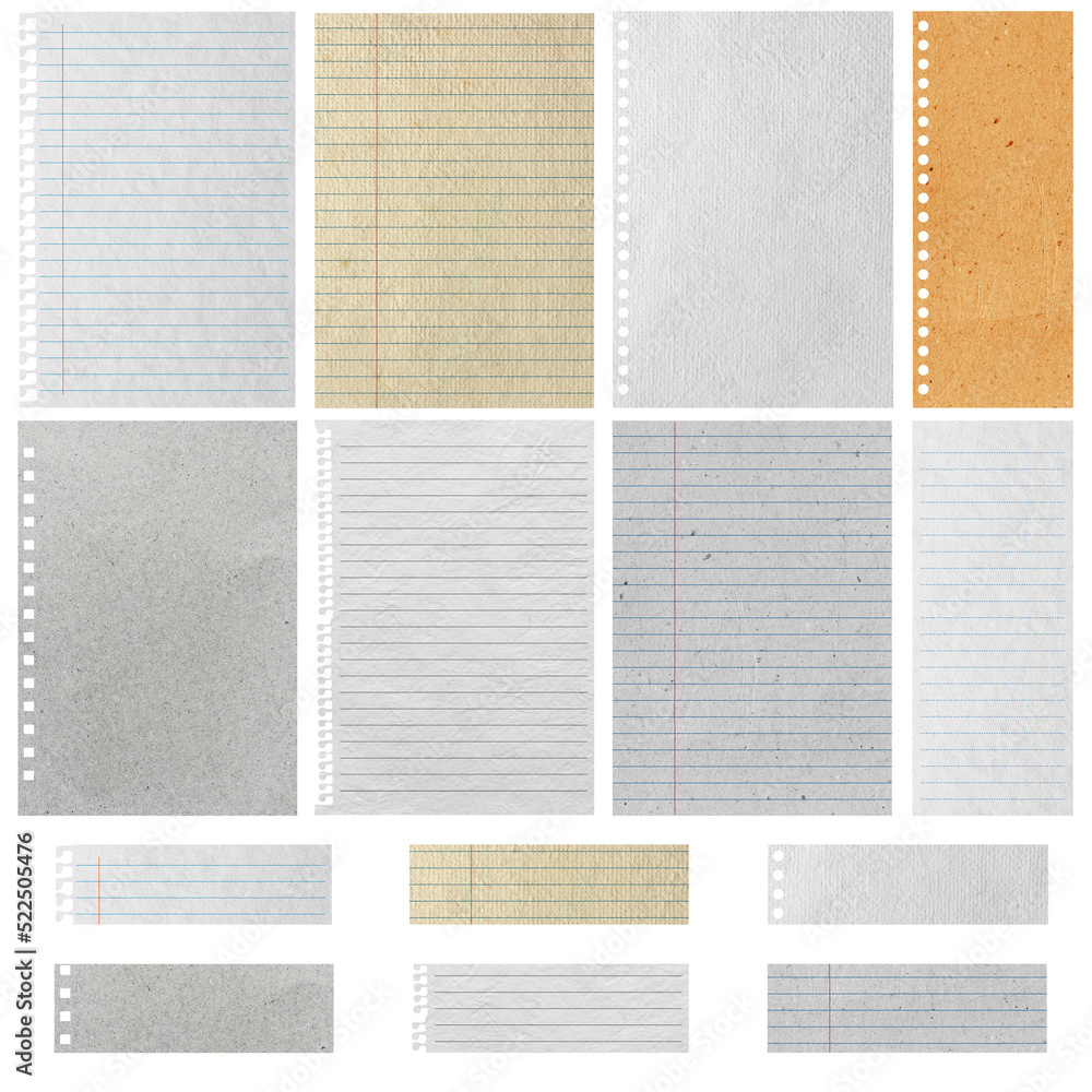 Paper textures background, isolated Stock Photo | Adobe Stock