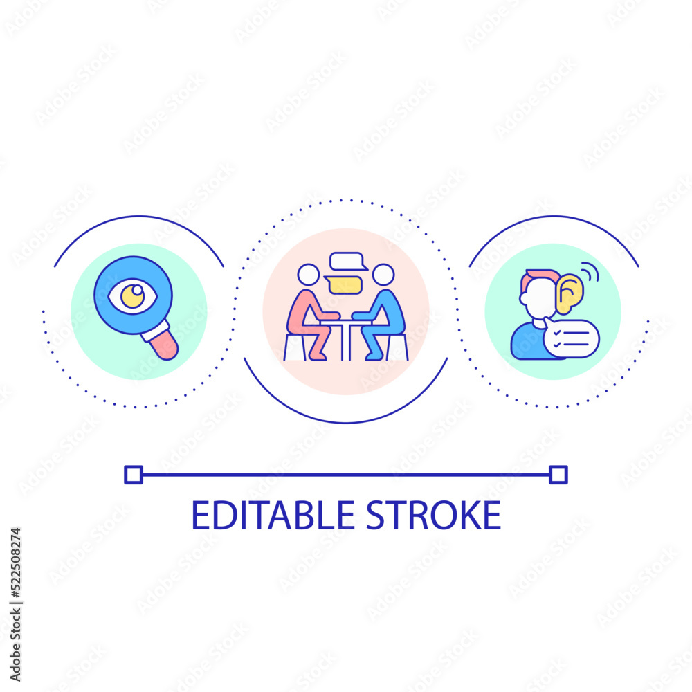 Employment interview loop concept icon. Recruiting in HR abstract idea ...