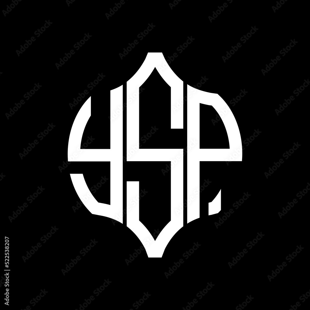 YSP letter logo. YSP best black background vector image. YSP Monogram logo design for ...