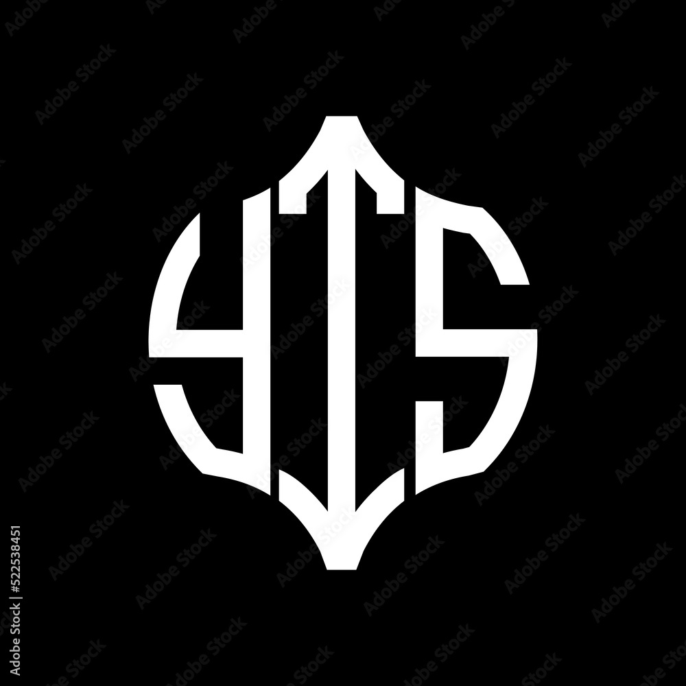 YTS letter logo. YTS best black background vector image. YTS Monogram ...