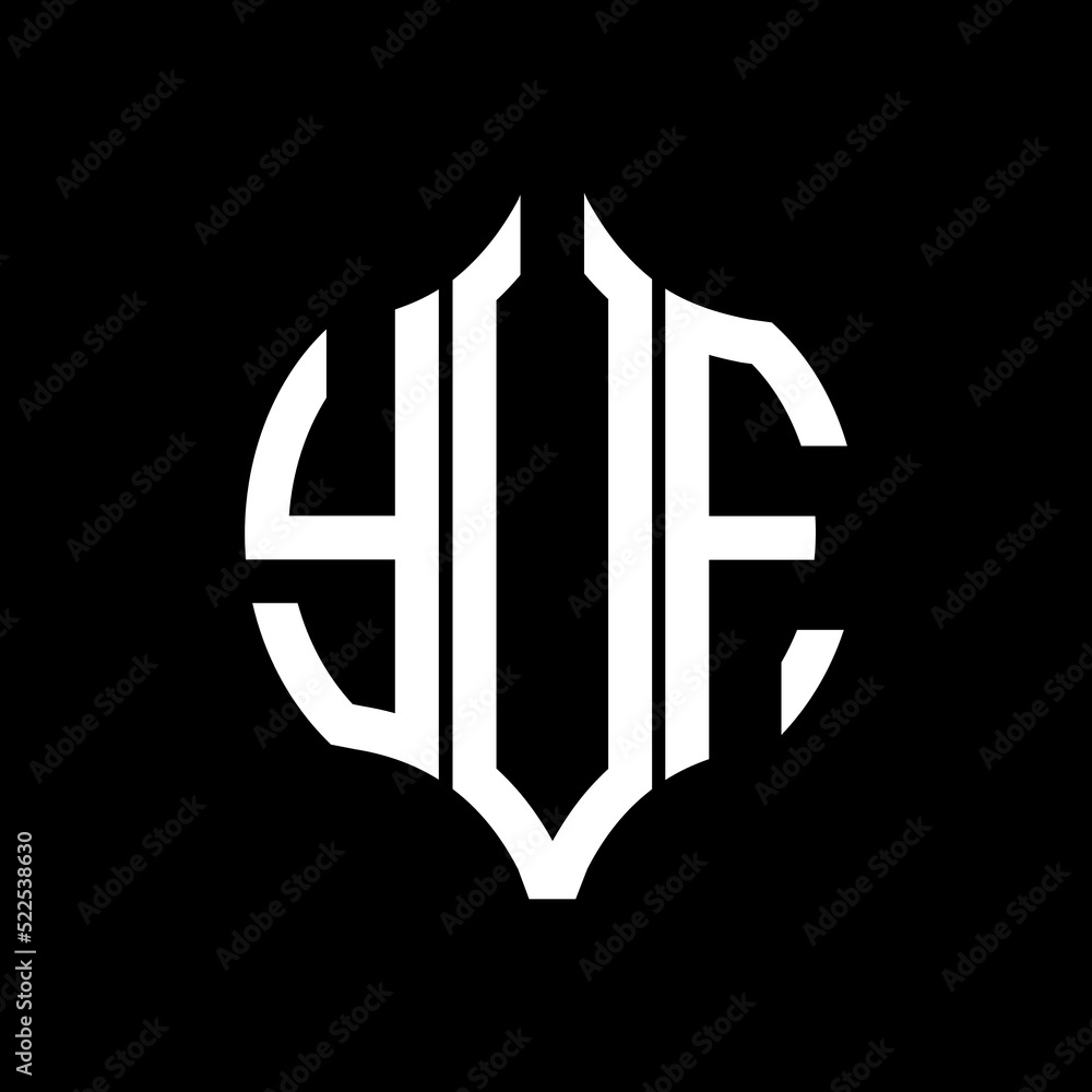 YVF letter logo. YVF best black background vector image. YVF Monogram logo design for ...